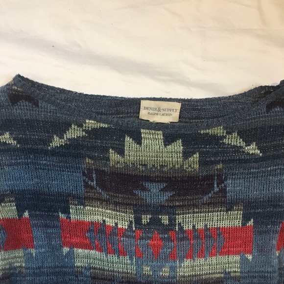 Ralph Lauren | Sweaters | Ralph Lauren Vintage Aztec Blue Sweater S ...